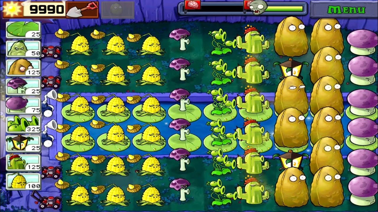 PVZ MOD | ADVENTURE FOG GAMEPLAY IN 10:07 MINUTES | FOG LEVEL 1/2 ...