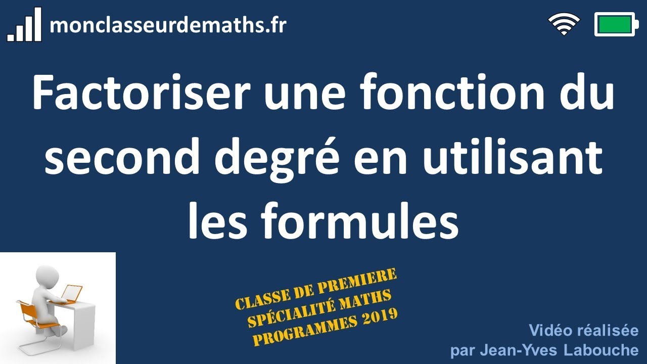 Factoriser un polynôme du second degré avec les formules - YouTube