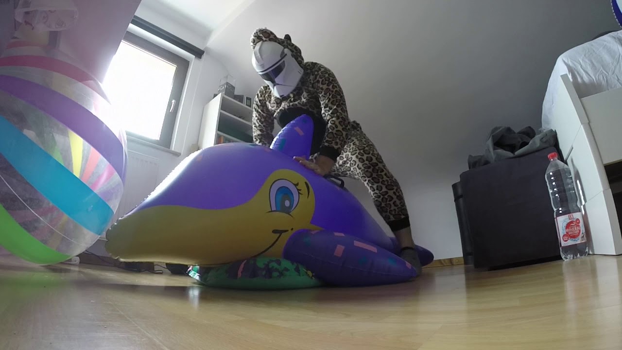 inflatable whale riding - YouTube
