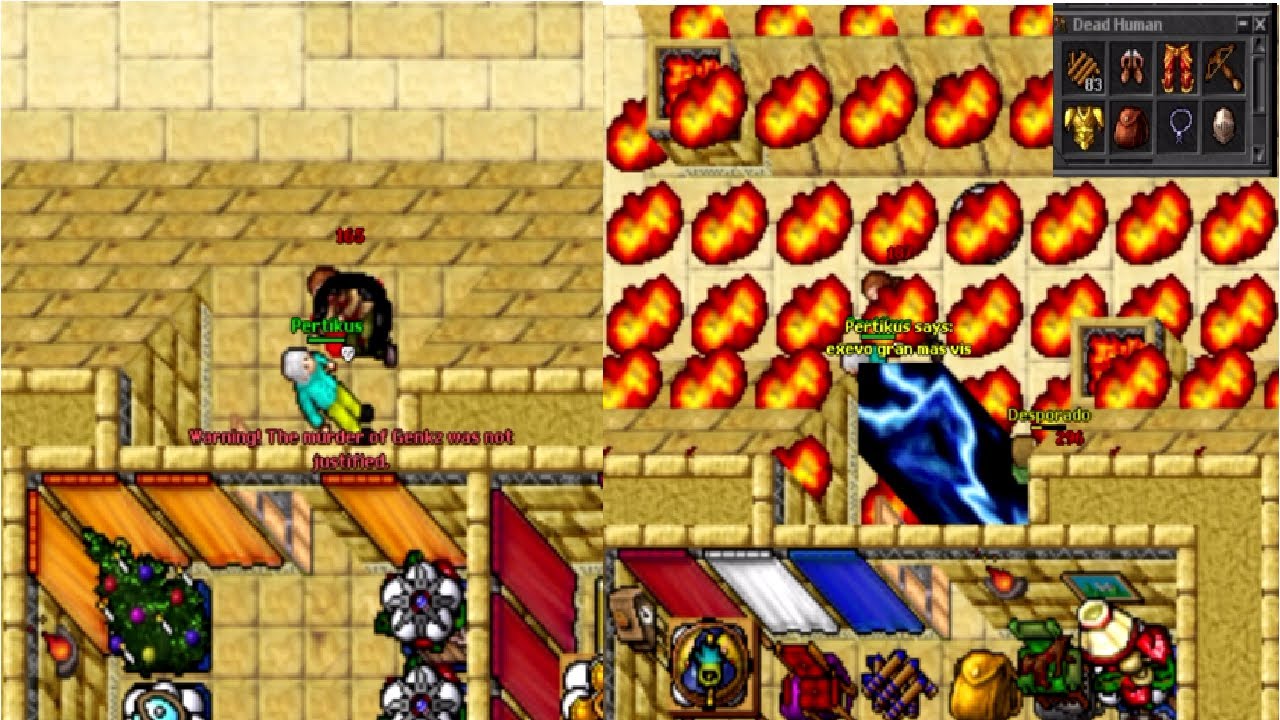 Old Tibia - The Pyramid PK & NICE LOOT (Nova 2004 7.4) - YouTube