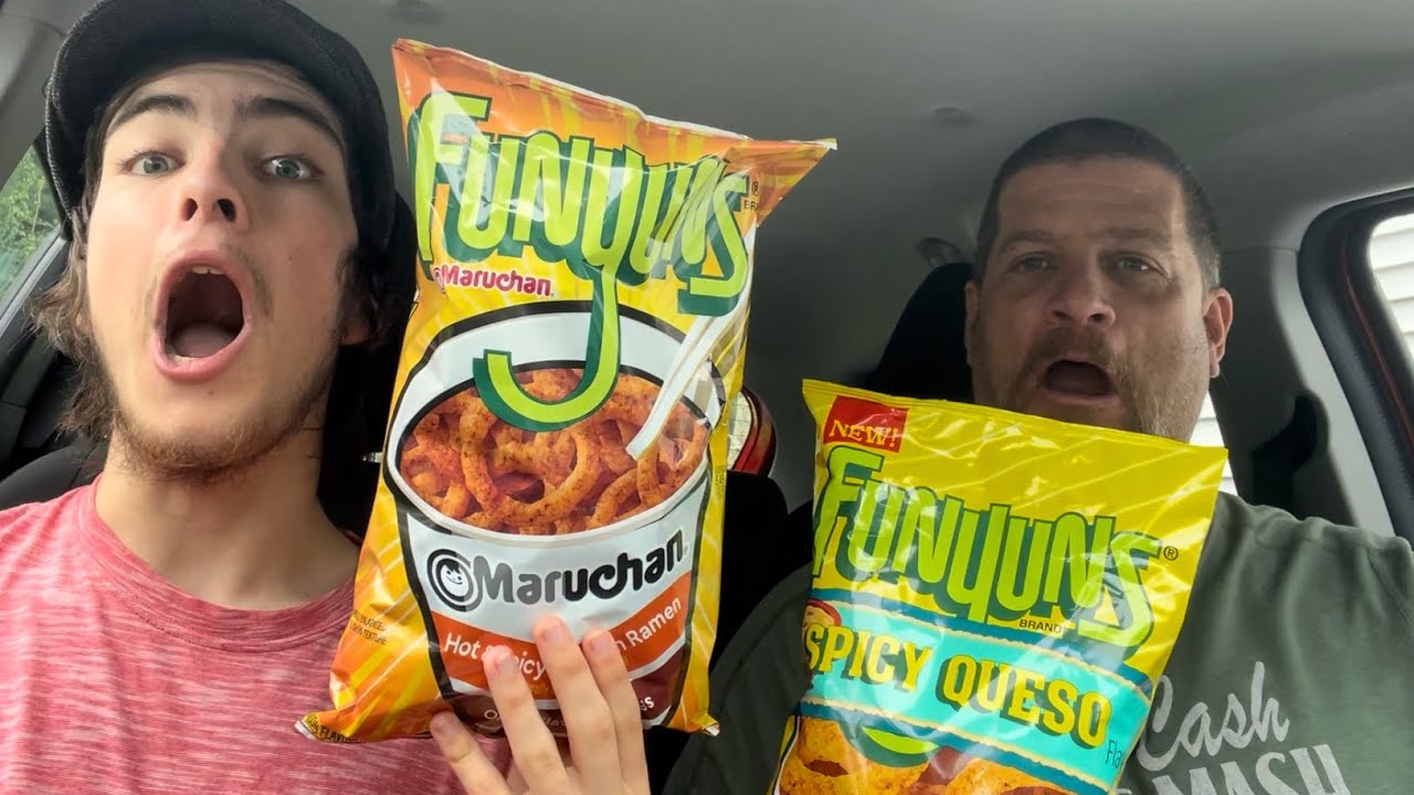 Are These NEW FUNYUNS Flavors WORTH A TRY?? (Maruchan Hot & Spicy ...
