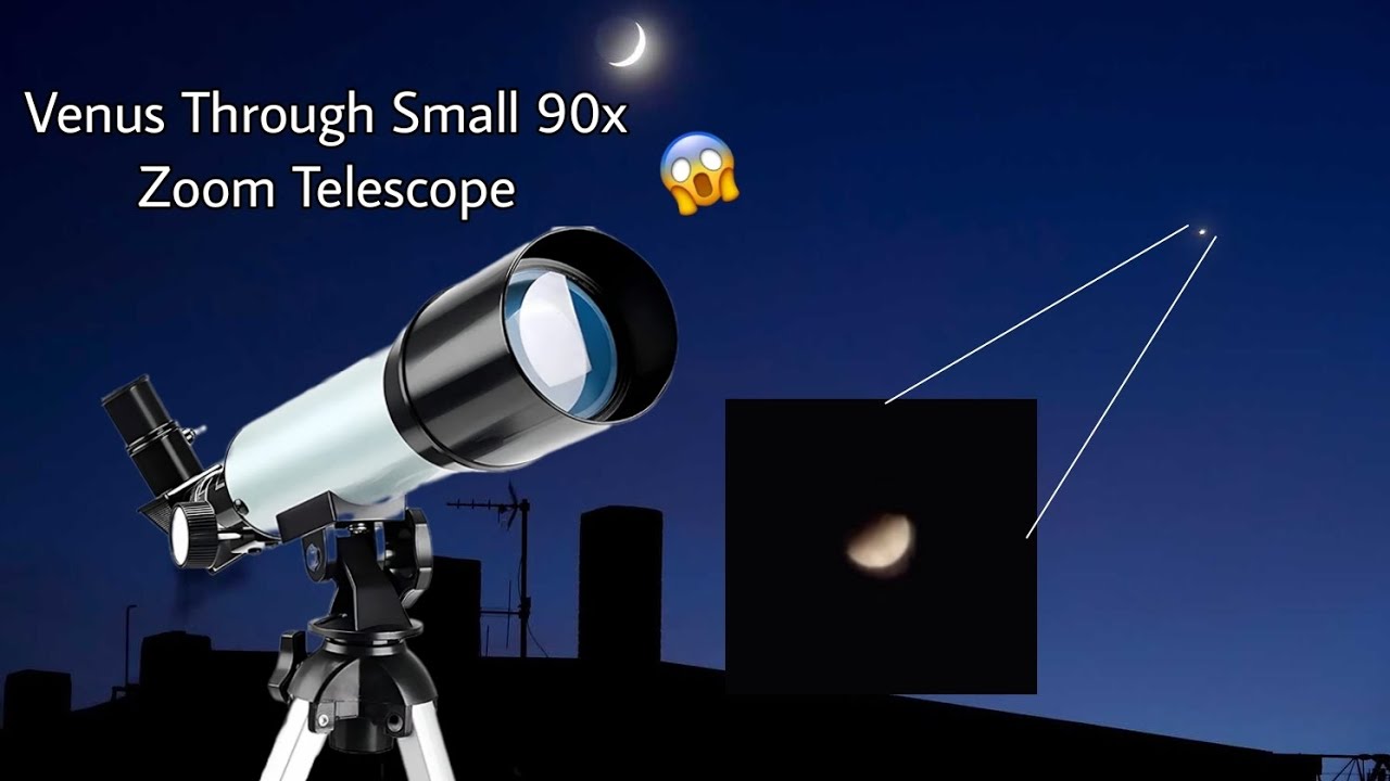 Planet Venus Caught Through Small 90x Zoom Telescope! 😱 - YouTube
