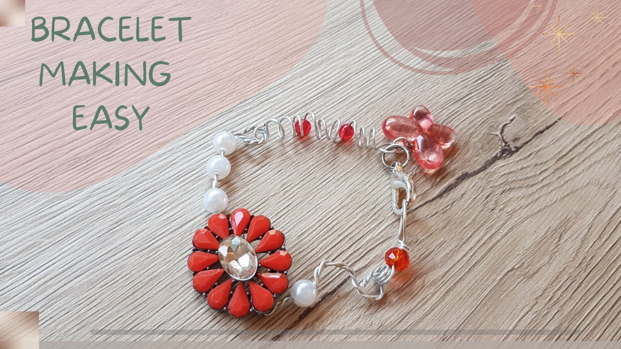 How to make a simple wire and bead bracelet / jewelry making tutorials ...