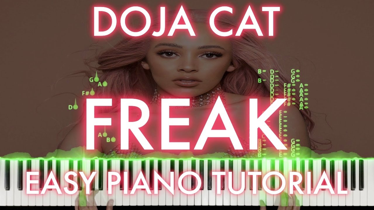TikTok Tutorials: Doja Cat - Freak EASY Piano Tutorial with ACTUAL ...