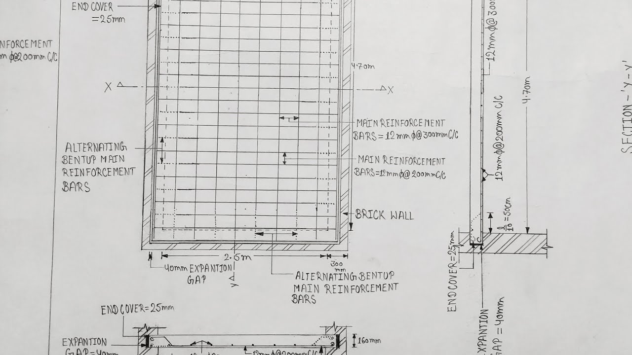 Two Way Slab Drawing | Plan | Cross Section - YouTube
