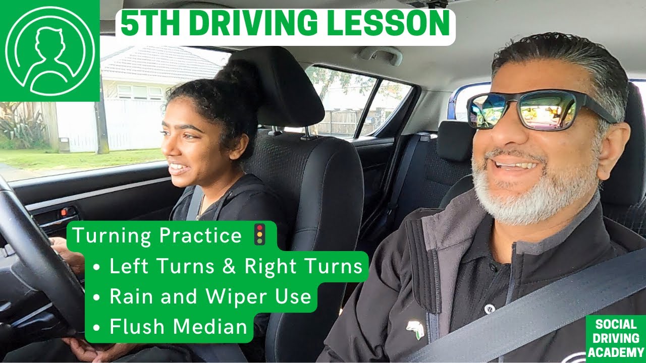 👉 Beginner Driver Learns Right & Left Turns | Lesson 5 with Angela 🚗 ...