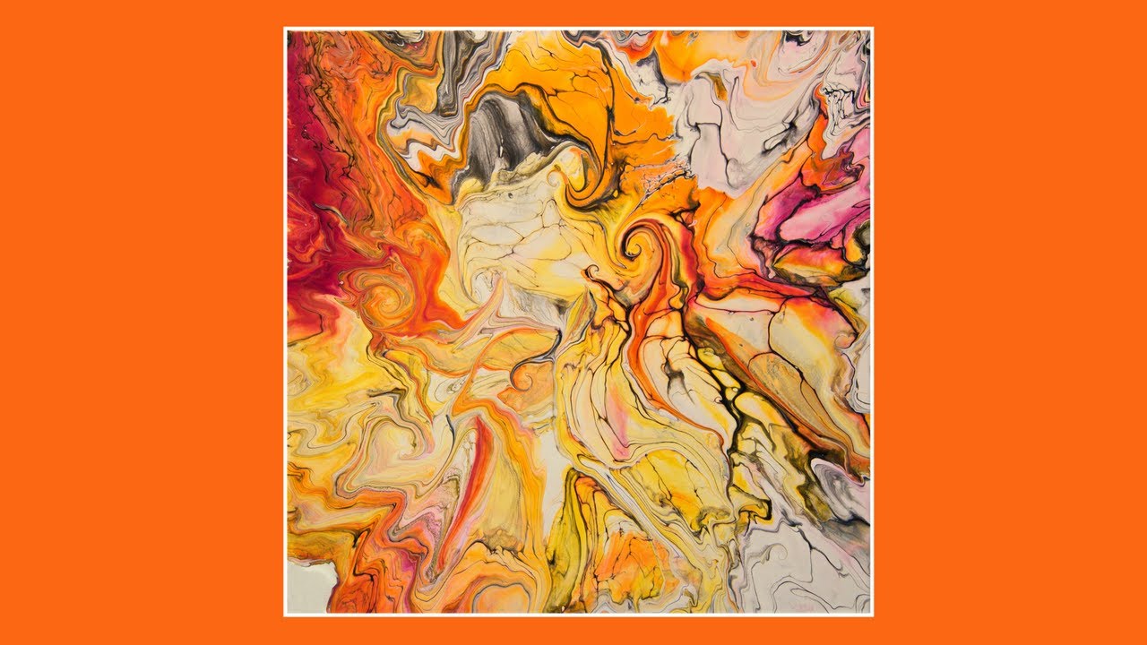 #9135 I Do Like Yellow Swipe S.D.&Spin Contemporary Art Fluid Acrylics ...