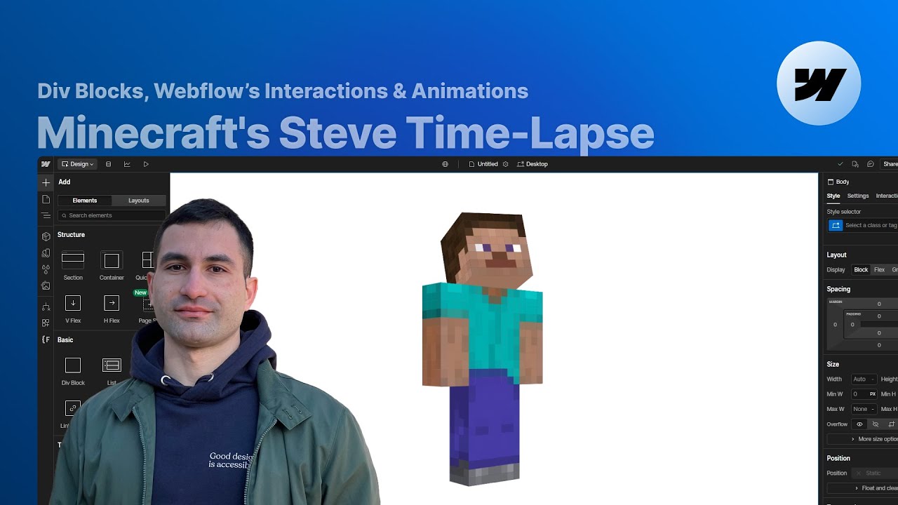 Recreating Minecraft's Steve in Webflow (Div Blocks & Animations Only!) - YouTube