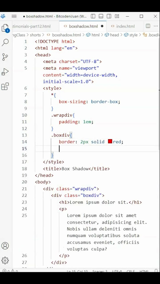 Creating Box Shadow | CSS HTML for Beginners - YouTube