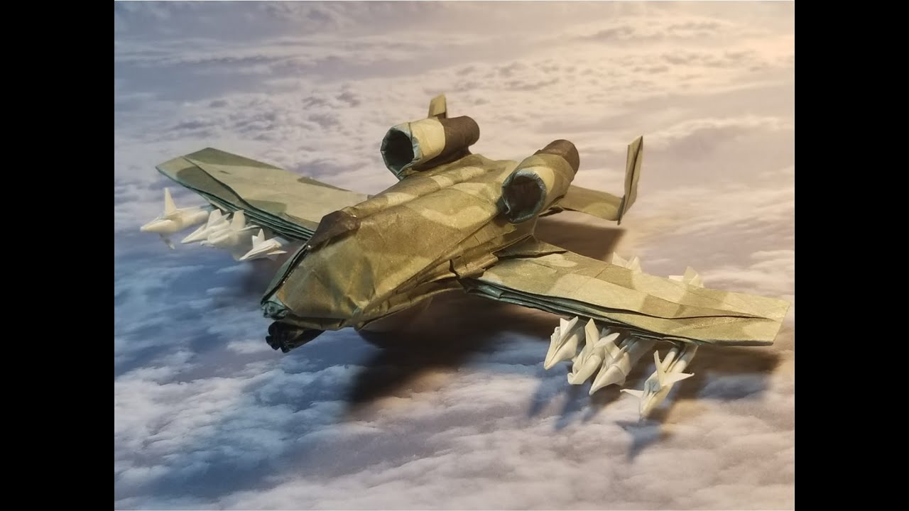 Fairchild Republic A-10 Thunderbolt II origami tutorial. - YouTube