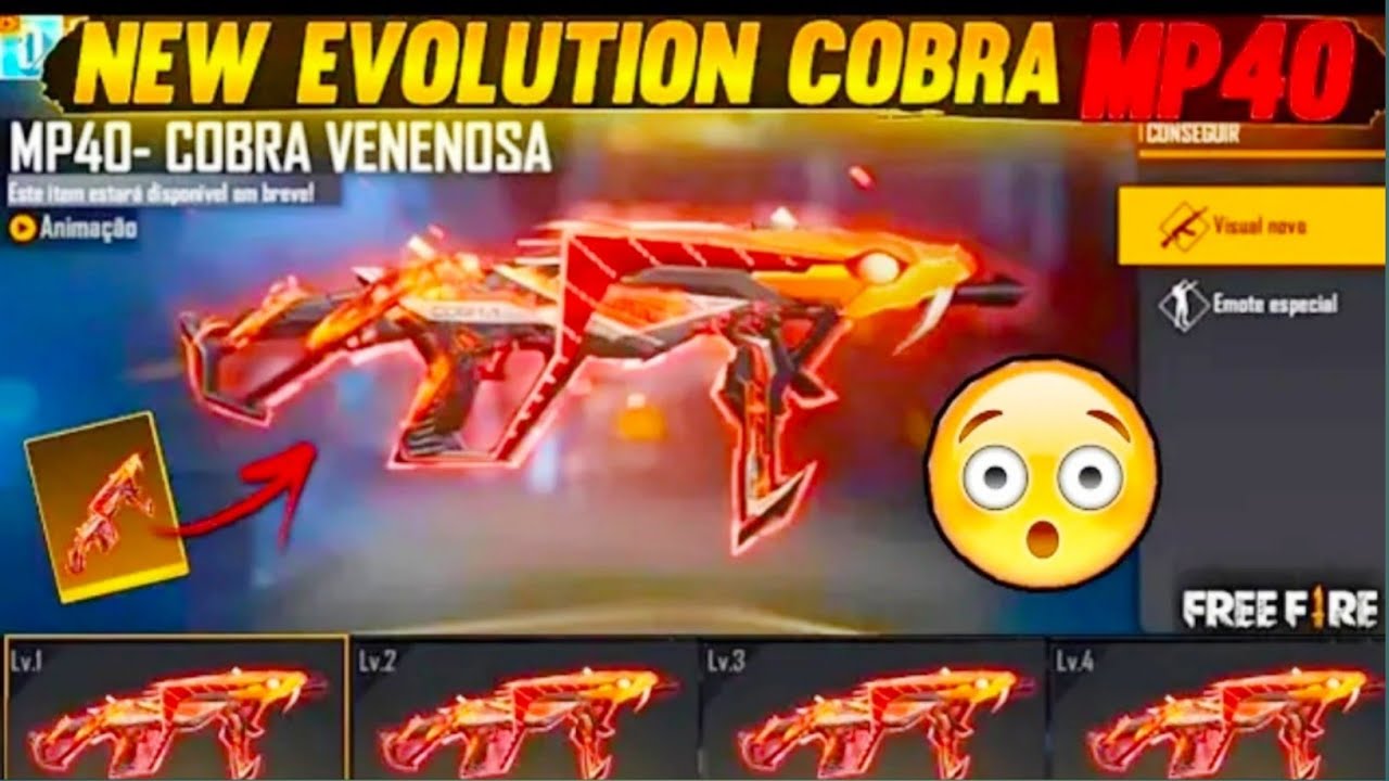 NEW EVOLUTION COBRA MP40 SKIN IN FREE FIRE | MP40 EVO GUN ! FREE FIRE ...