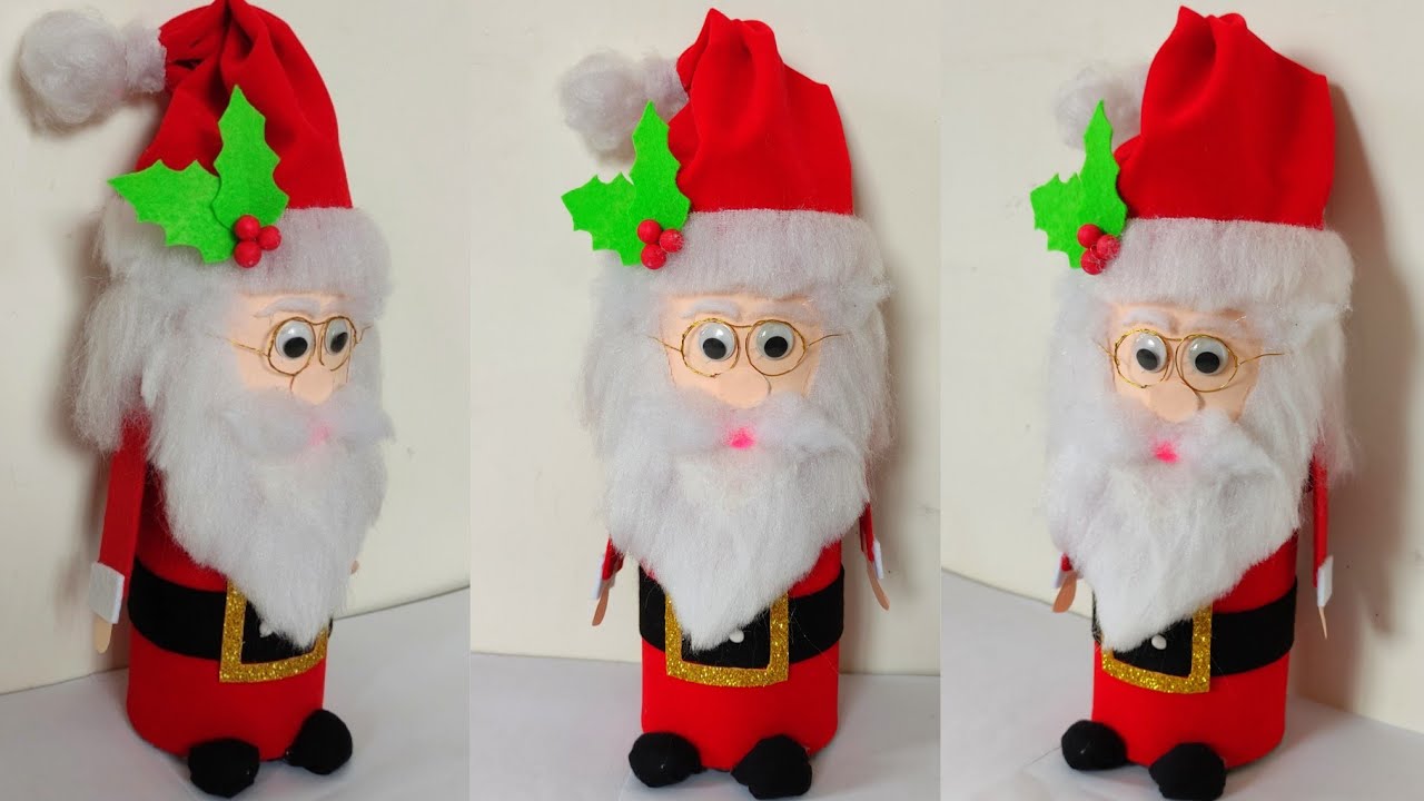 How to Make Cute Santa at Home/ Christmas Home Decoration Ideas - YouTube