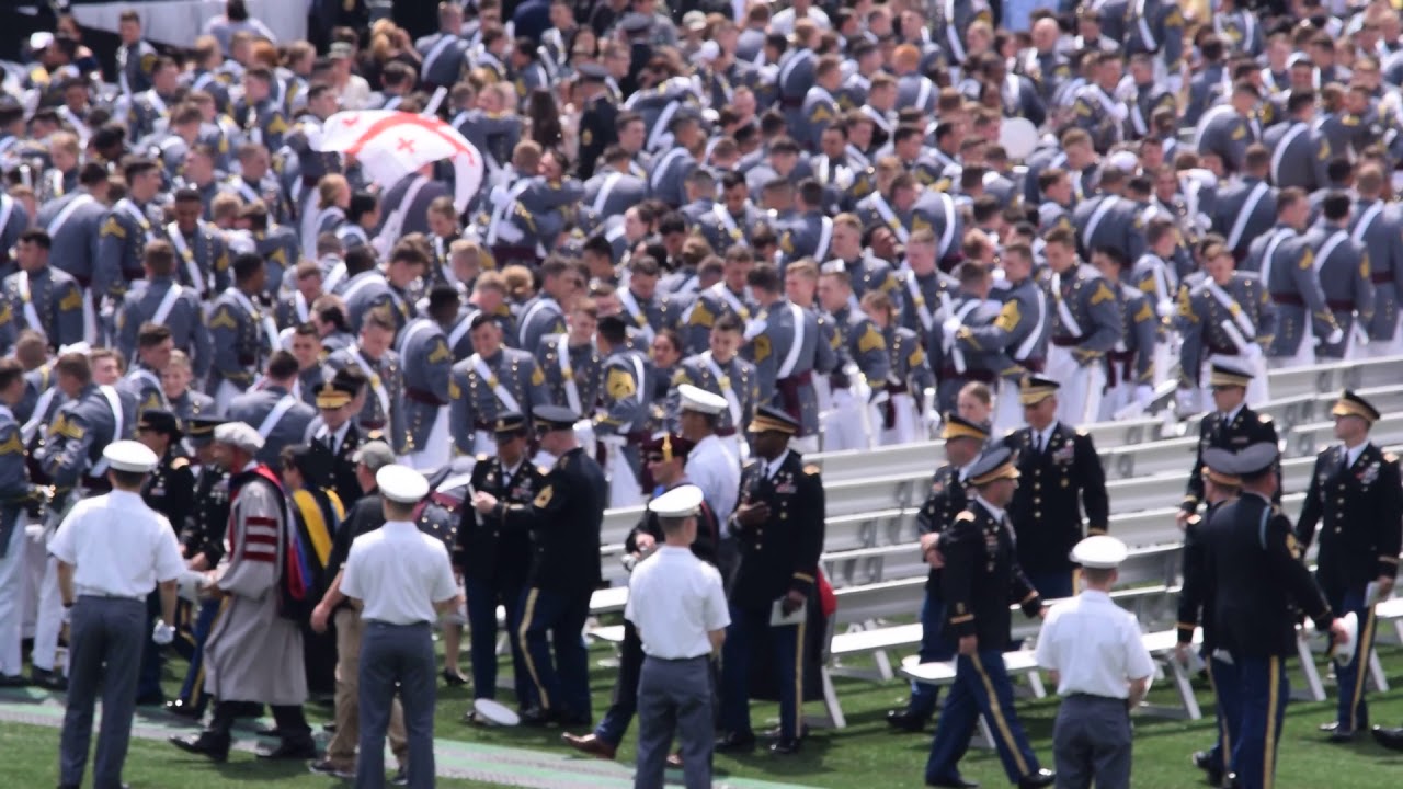 2018 May 26 West Point Graduation 1st & 2nd Regts Hat Toss ...