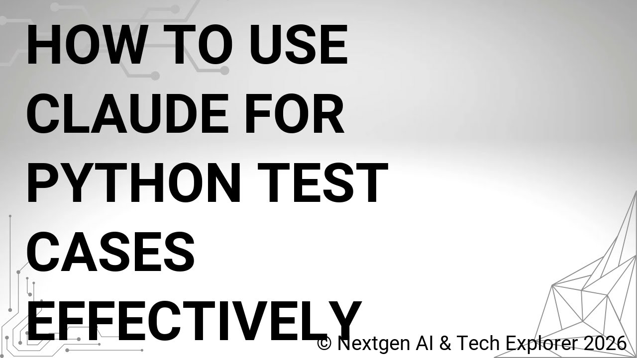 How to Use Claude for Python Test Cases Effectively - YouTube