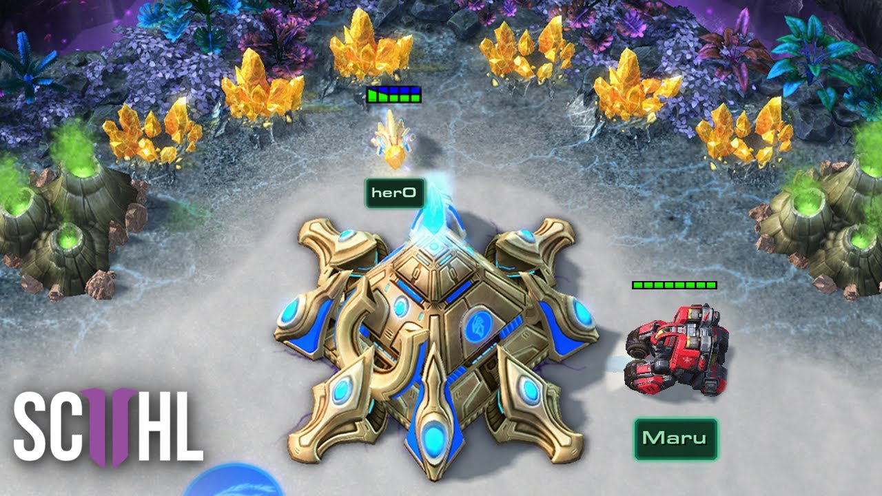 herO's HIDDEN GOLD BASE vs. Maru - Starcraft 2 - YouTube