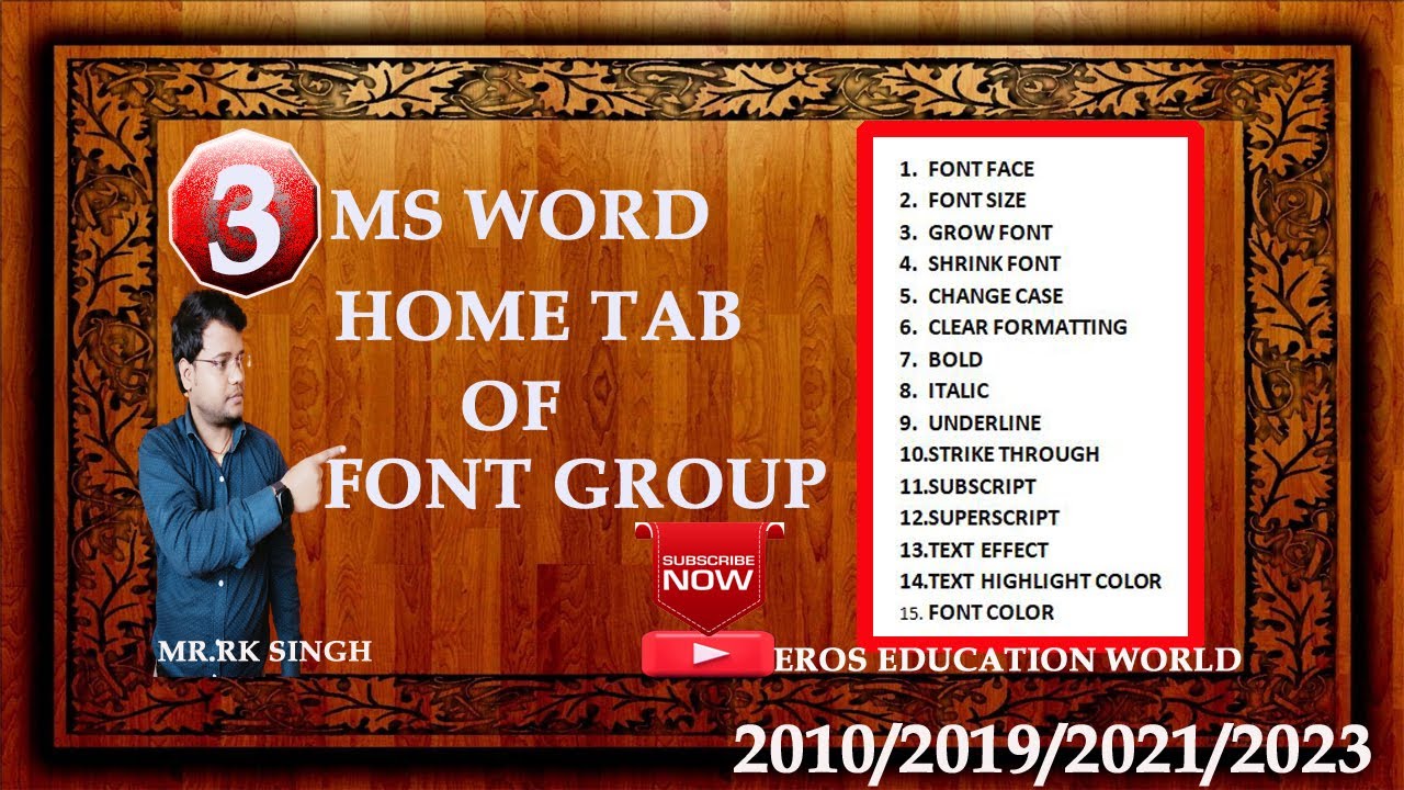 Home Tab Font Group Full Details | Font Group in Ms Word | Ms Word Font ...