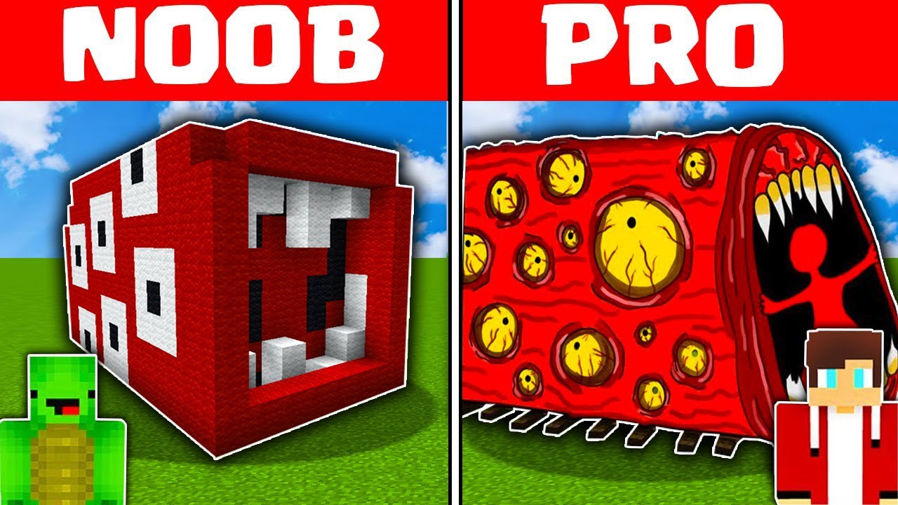 TRAIN EATER HOUSE BUILD - NOOB vs PRO by Mikey and JJ (Maizen Parody ...