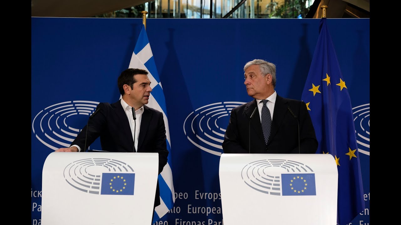 Κοινές δηλώσεις με τον Πρόεδρο του ΕΚ Αντόνιο Ταγιάνι - YouTube
