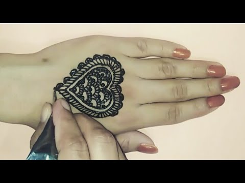 Heart Shape Mehndi Design || Simple Heart Mehndi || Easy Mehndi Designs ...