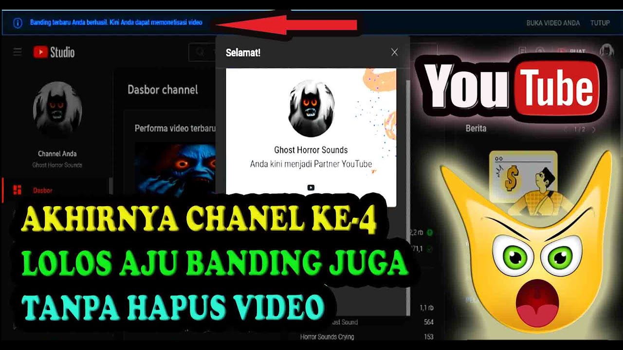YouTuber Ini G1L4, Empat Channel YouTubenya Ditolak Monetisasi Semuanya Lolos Aju Banding - YouTube