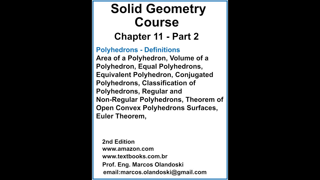 COURSE OF SOLID GEOMETRY - CHAPTER 11 - PART 2 - 2nd EDITION - YouTube