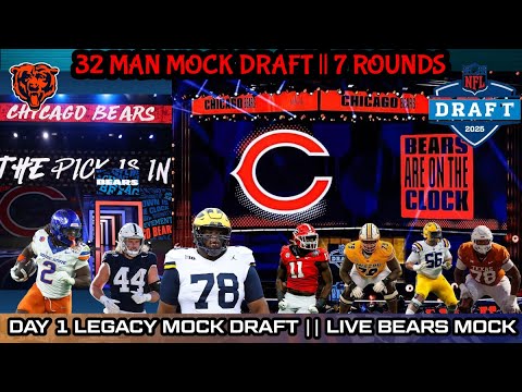 32 MAN MOCK DRAFT || LIVE ROUND 1 || CHICAGO BEARS - YouTube