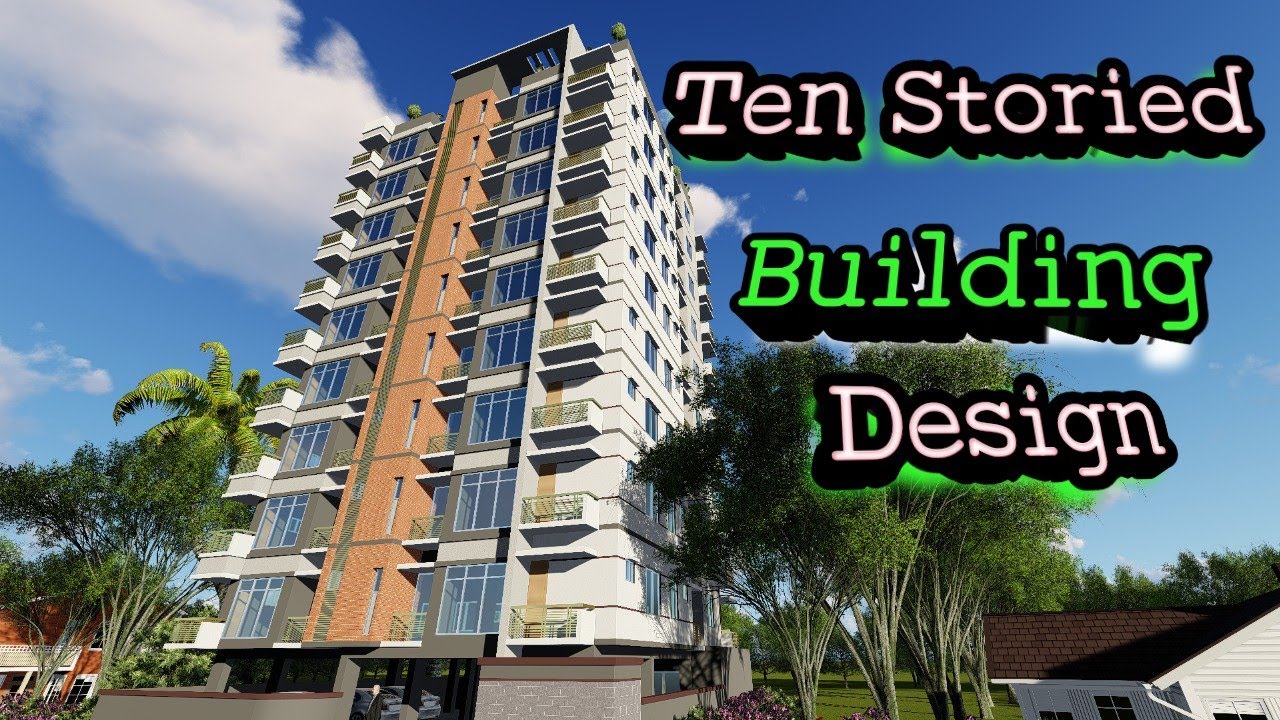 ১০ তালাব বাড়ির ডিজাইন,৩ ইউনিট, ten storey building,10 floor building ...