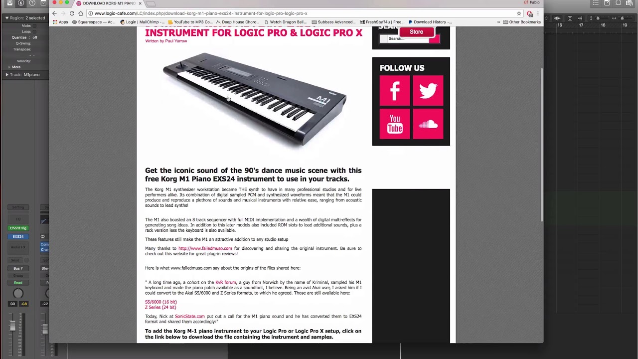 Korg M1 Piano EXS24 Stabs (Prod Cast Video Tutorial) - YouTube