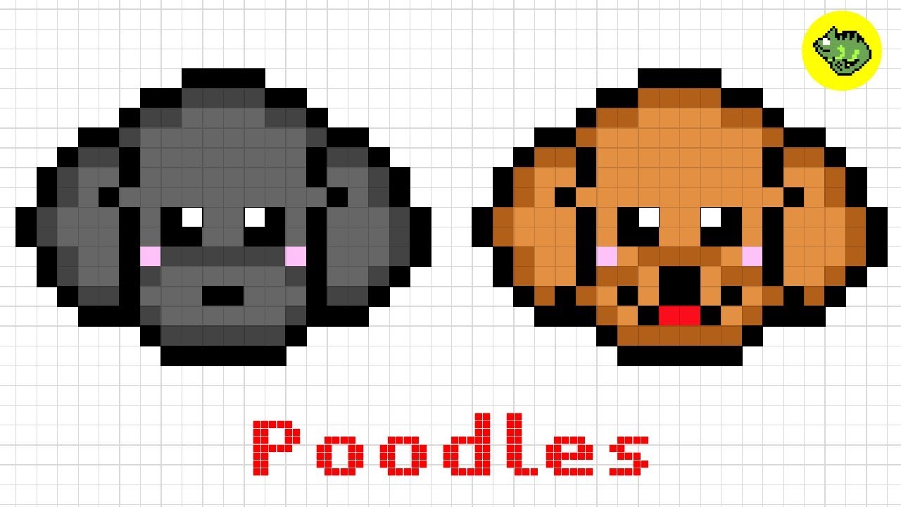 【Pixel Art Miniature Poodles - Dog Series#14】How to draw Kawaii Poodles ...