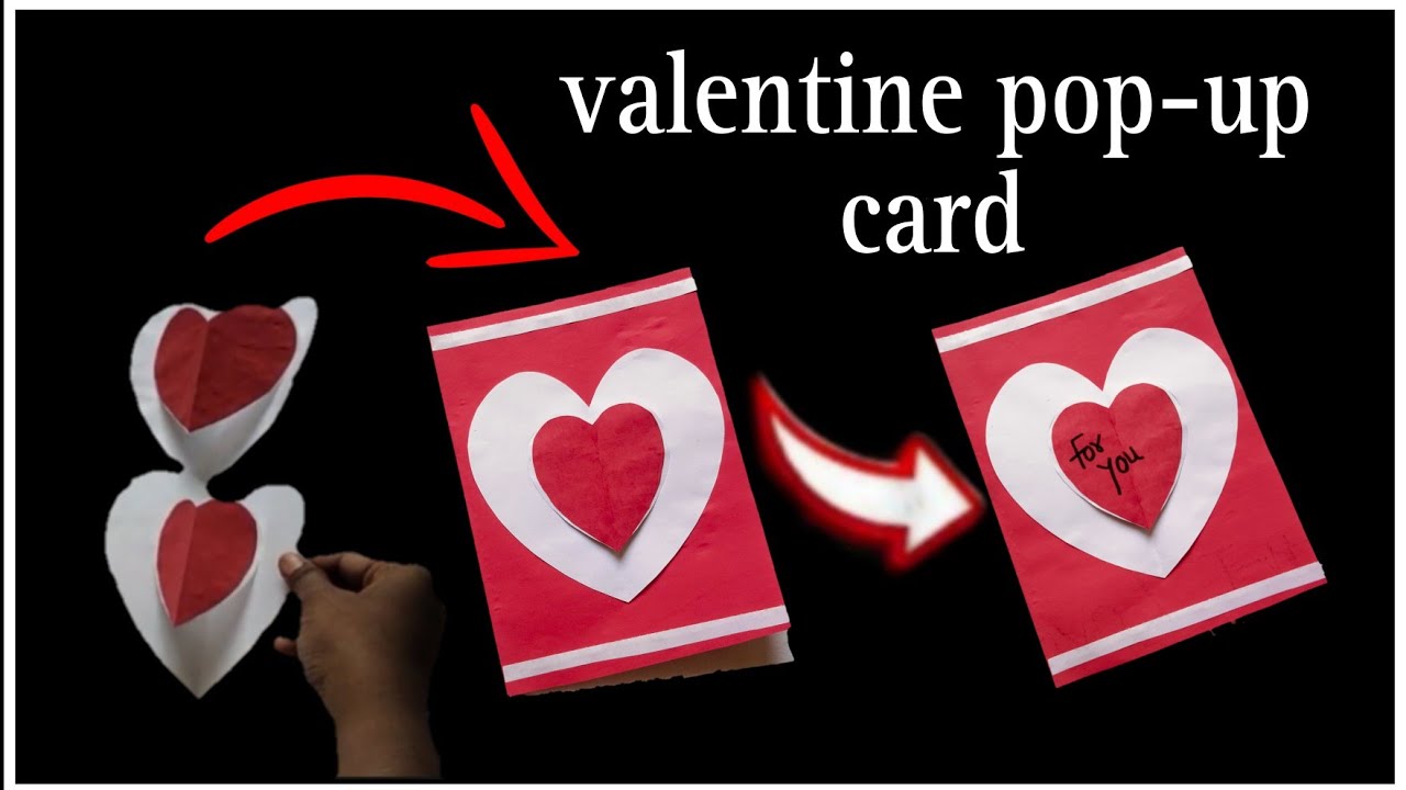 VALENTINE POP-UP CARD EASY AND SIMPLE MAKING VALENTINE DAY DIY - YouTube