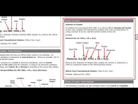 Citing Canadian Statutes: McGill Guide 9th - YouTube