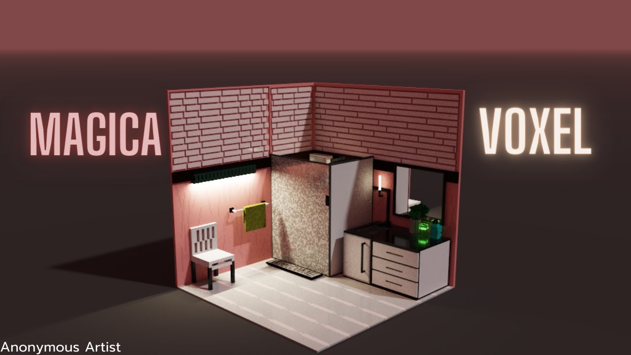 Magicavoxel-Bathroom-Voxel art - YouTube