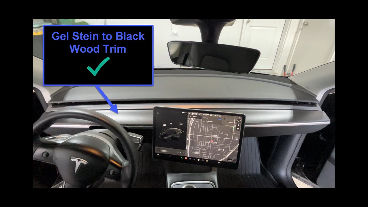 2022 Tesla Model Y Original Wood Trim Panel - Black Gel Stain - YouTube