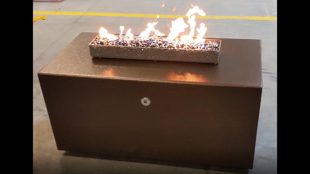 2' Wide x 4' Long x 2' Tall "Floating" Firetable with Perforated ...
