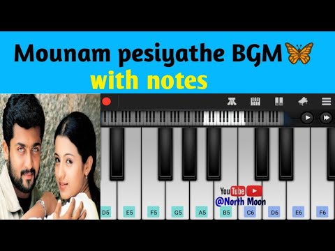 Mounam pesiyadhe BGM with notes | Tamil BGM | Keyboard notes - YouTube