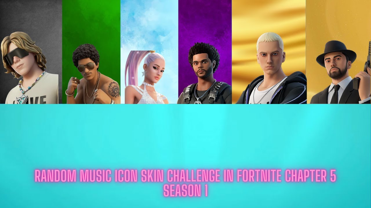 Random music icon skin challenge in Fortnite chapter 5 season 1 - YouTube