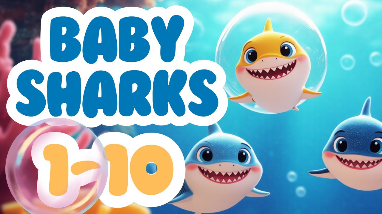 Counting Baby Sharks 1 to 10 🦈 | Fun Numbers Song for Kids | Baby Shark ...