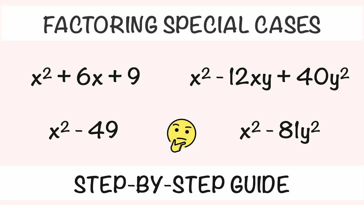 Factoring the Special Cases of Quadratic Equations - YouTube