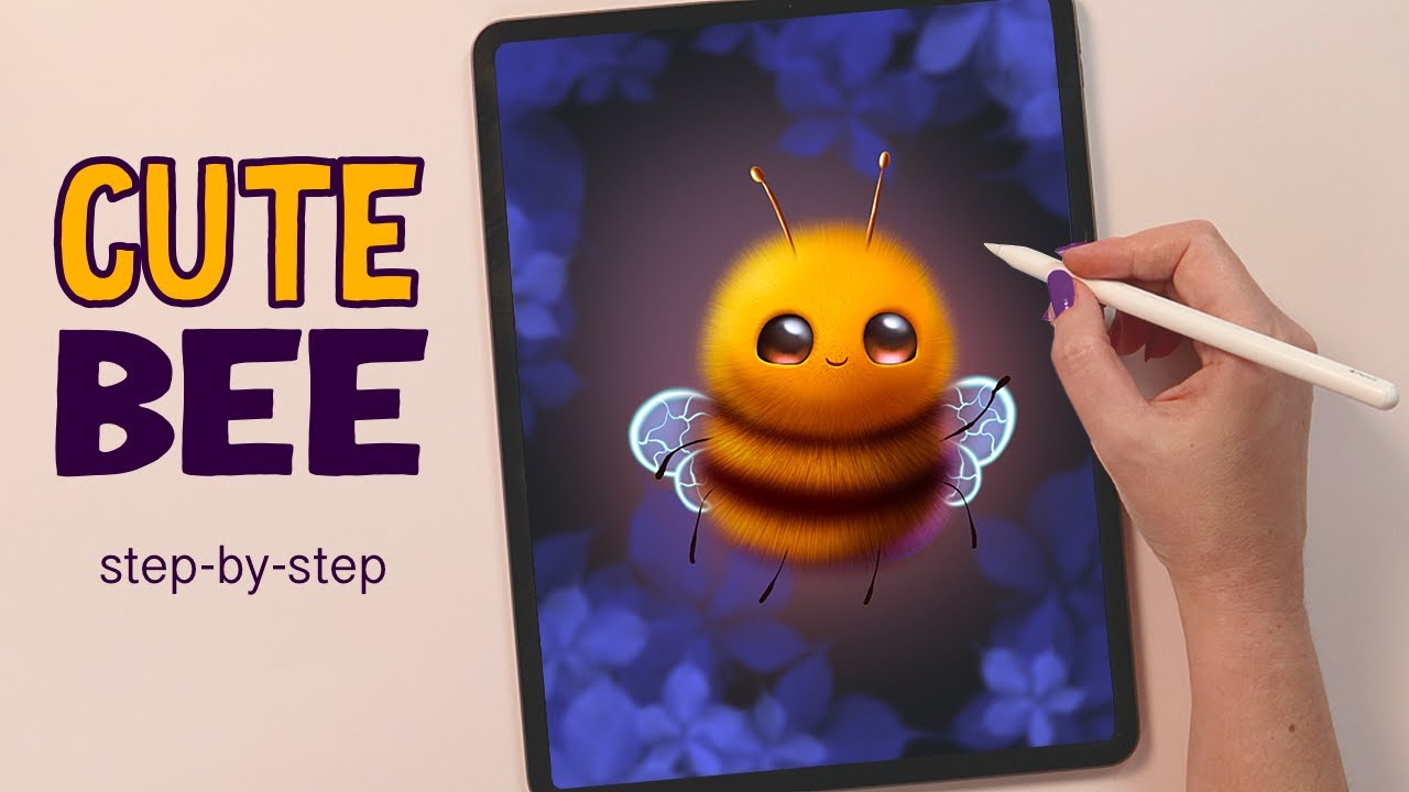 Drawing a Cute Bee in Procreate - Easy Tutorial - YouTube