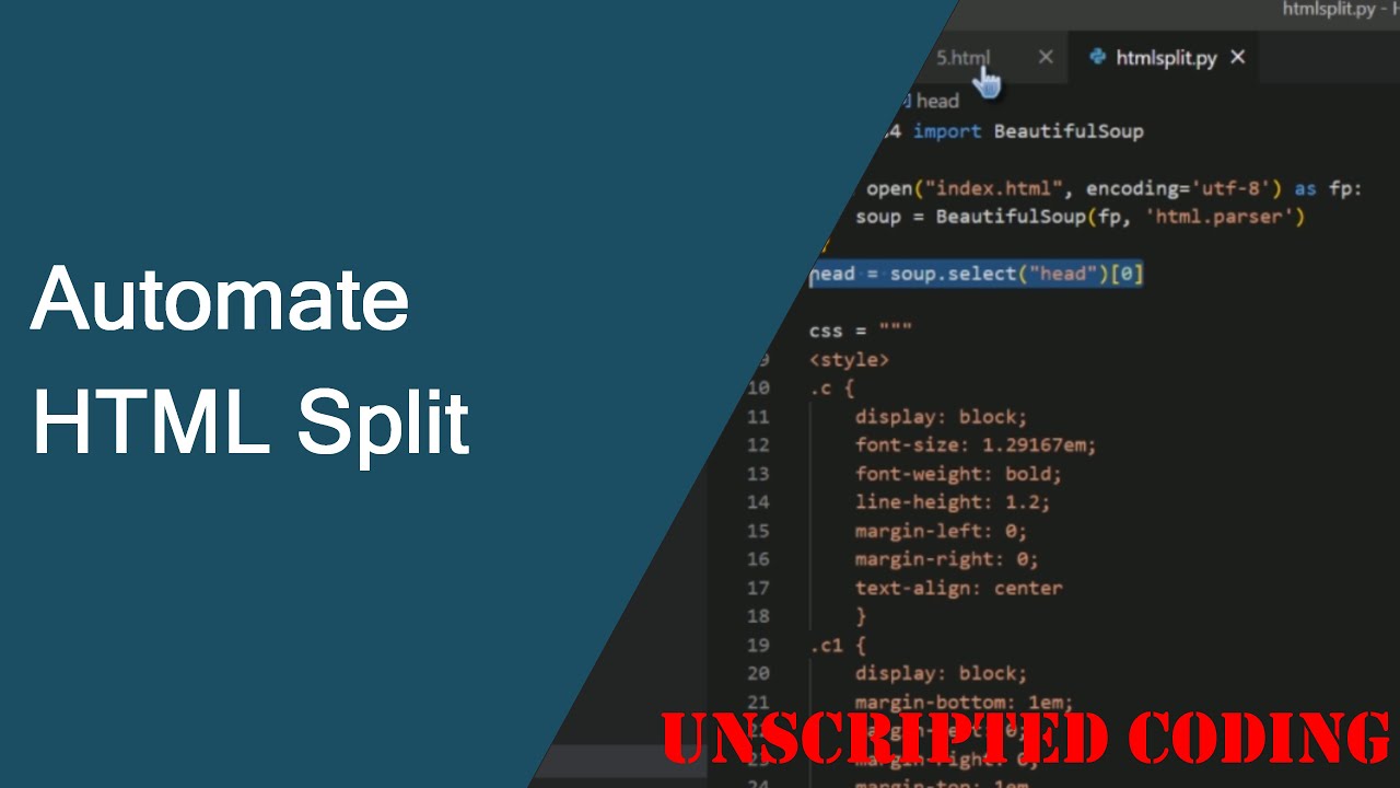 Splitting an HTML file... automating mundane tasks | Unscripted Coding ...