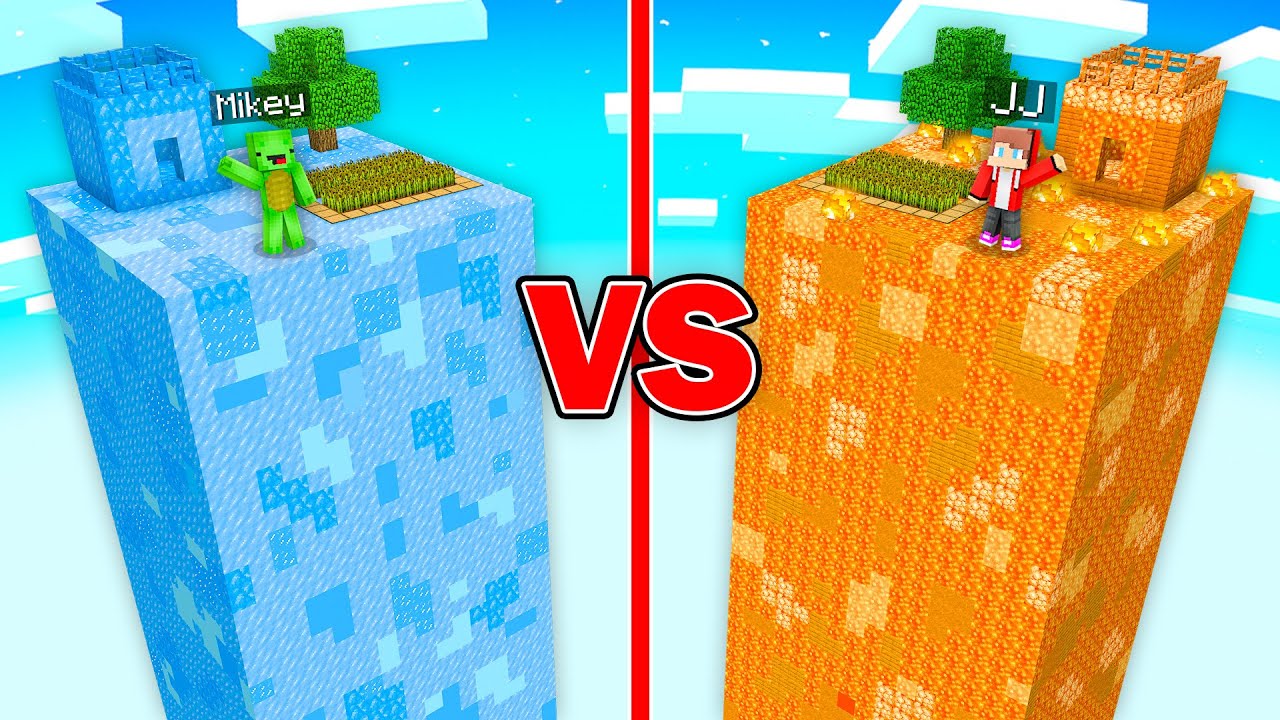 Mikey ICE vs JJ LAVA Chunk Survival Battle in Minecraft ! - Maizen ...