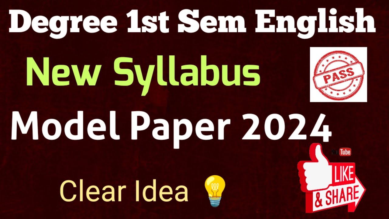 Degree 1st Sem English New Syllabus Model Paper & Syllabus Explanation ...