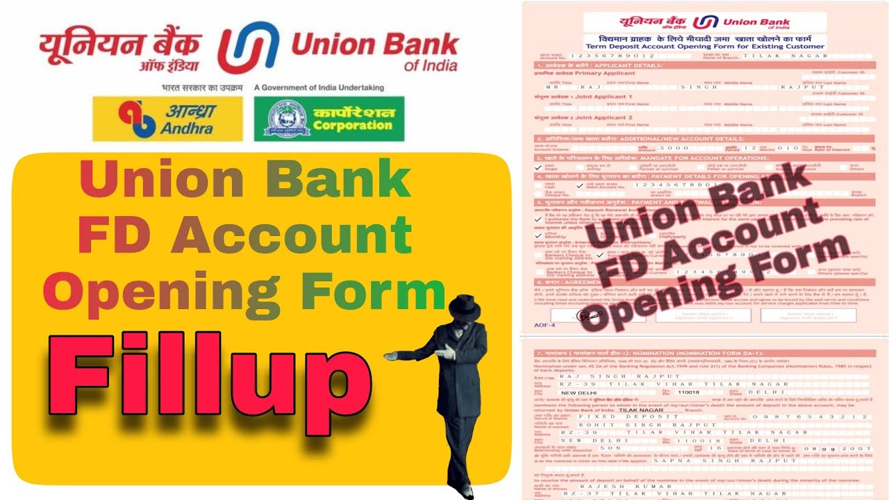 Union Bank FD Account Opening Form Fillup / Full Details of Fixed ...