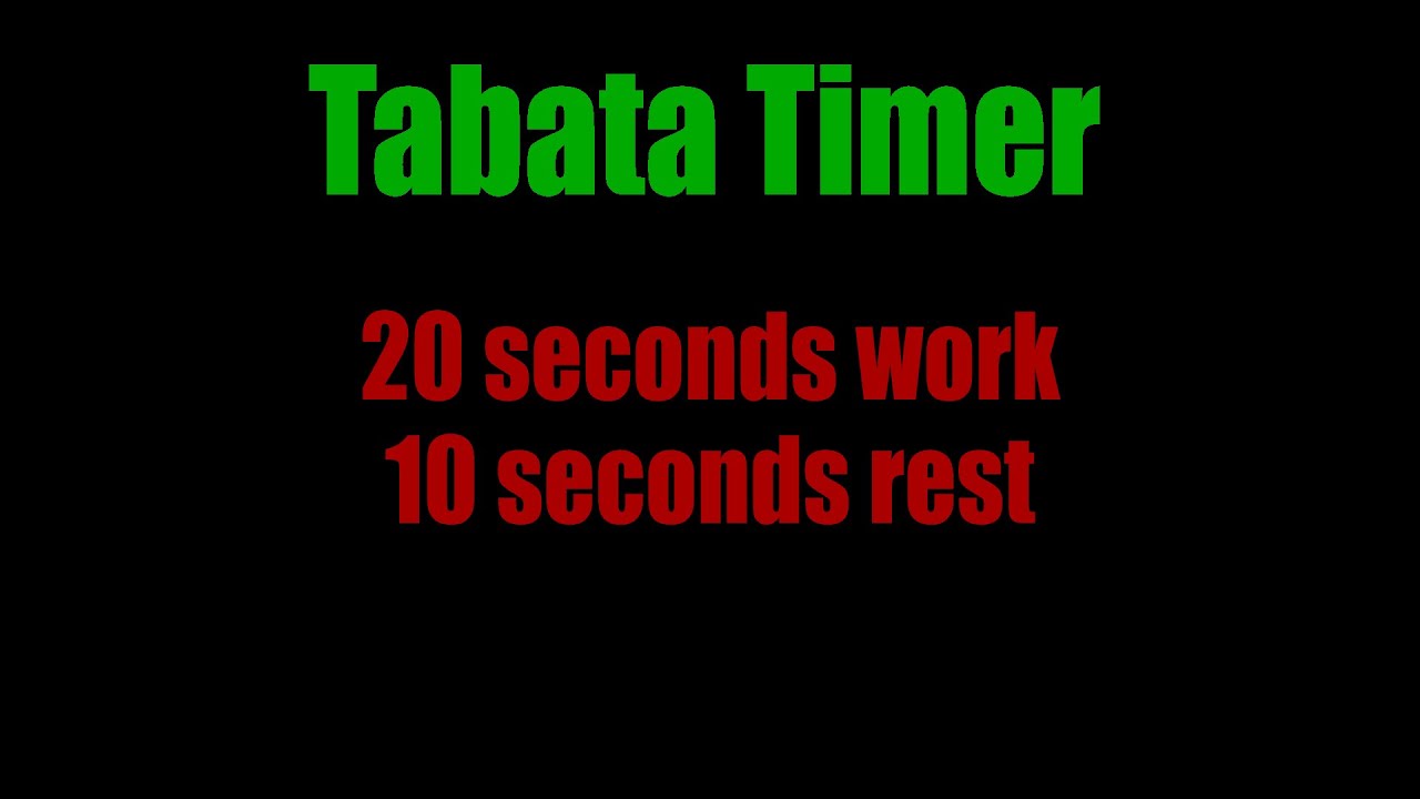 Clean Tabata timer: 20 seconds work 10 seconds rest - YouTube