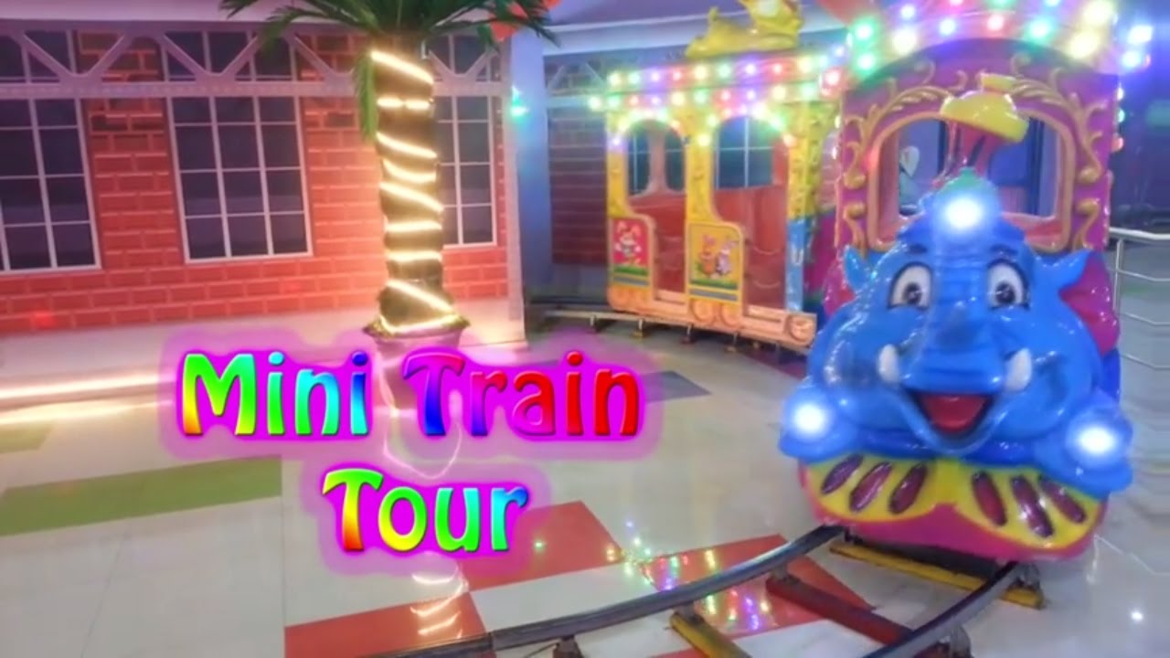 Mini Train tour with a train has a lovely elephant head - YouTube