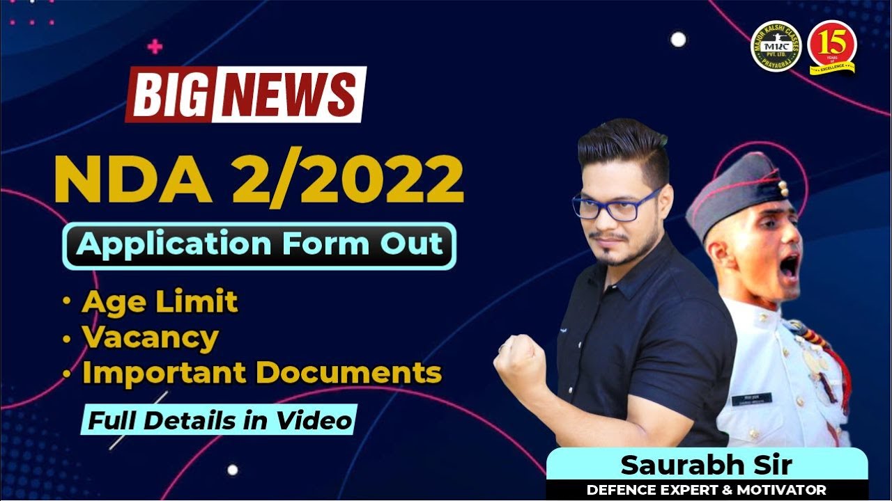 UPSC NDA 2 2022 Notification Out | Apply Online | MKC - YouTube
