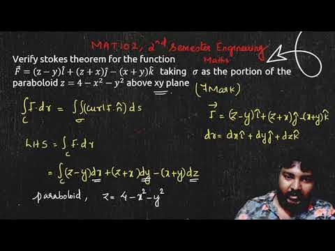 MAT102 // Module -2/part-14/Verification of Stokes theorem - YouTube