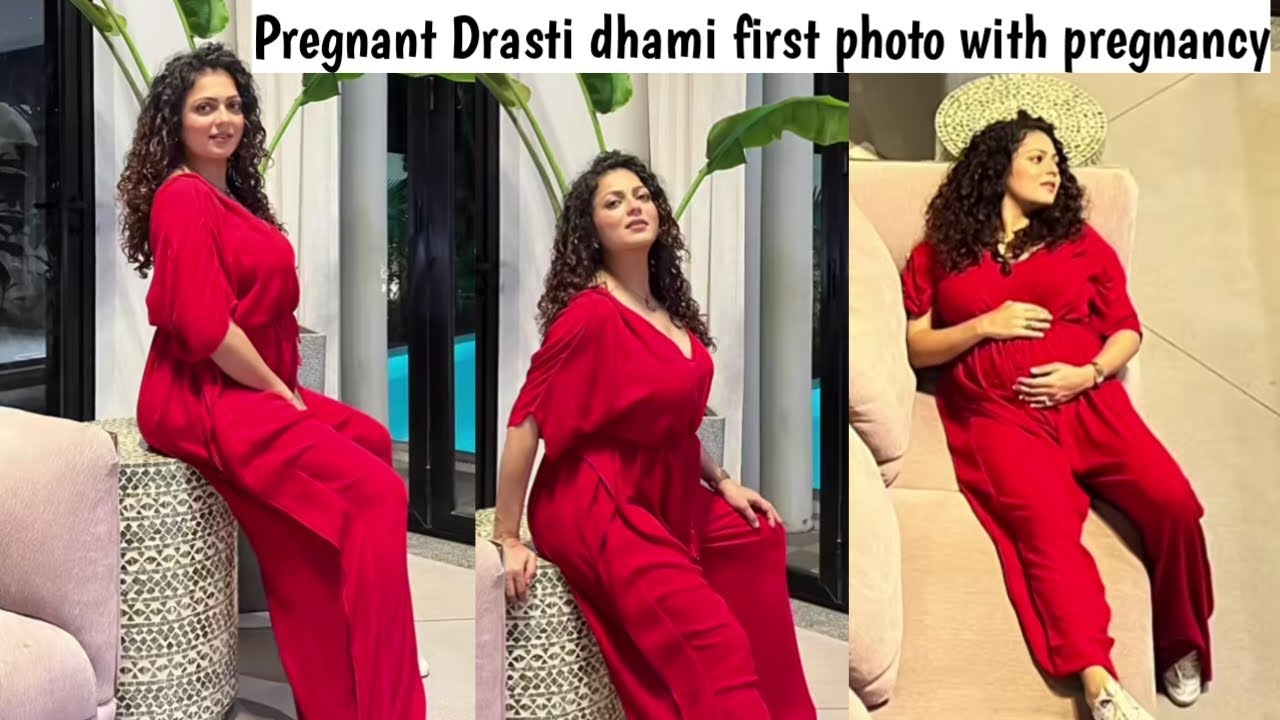 Pregnant Drashti Dhami first photoshoot and flaunt baby bump in red ...
