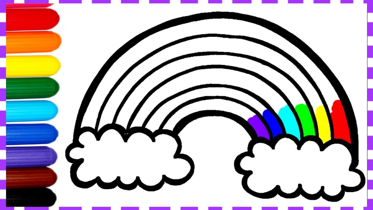 Drawing and Coloring Rainbow 🌩🌧🌈🌈Drawing and Coloring Rainbow|easy ...