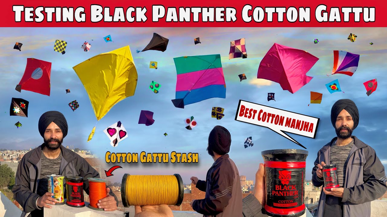 TESTING BLACK PANTHER GATTU😱indian Cotton Gattu🔥Kite Fight 2025 ...